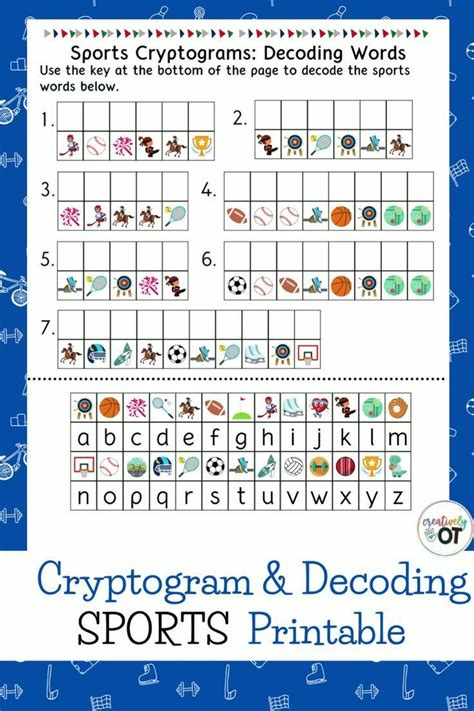 Sports Cryptogram Worksheets Video Video In 2022 Decoding Words