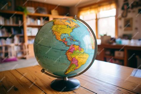 Classroom Globe On A Stand Premium Ai Generated Image