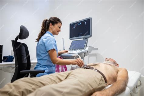 Premium Photo Doctor Doing Abdominal Ultrasound Of Patient Internal