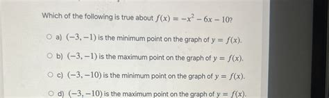 Solved Which Of The Following Is True About