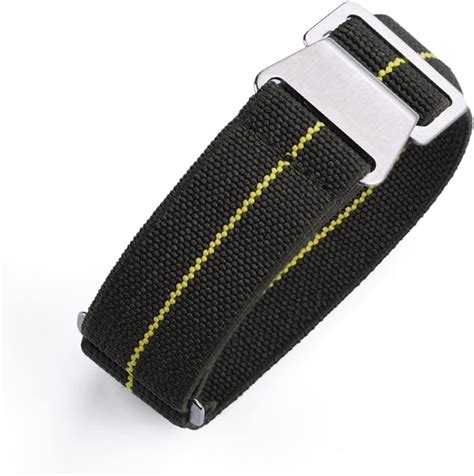 22mm Elasticated French Navy And Special Forces Strap In Black With A