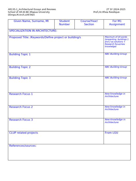 M1 Assignment Building Topics Research Focuses Due Jan 2025 Pdf