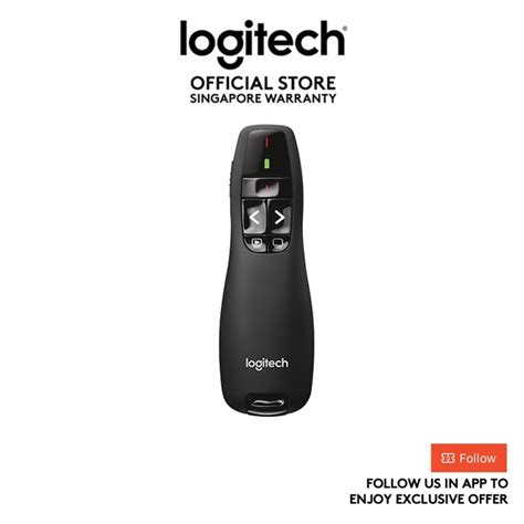 Logitech R400 Wireless Presentation Remote With Red Laser Pointer Ebl