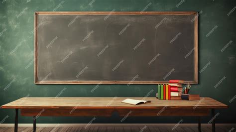 Premium Photo Empty Classroom Scene With A Single Chalkboard Ai