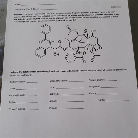 Solved Name Lab Section Day And Time Chem 33611 Problem S