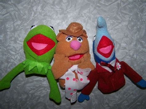 3 Muppets Finger Puppets Cloth Kermit Gonzo And Fozzie Bear 3769376397
