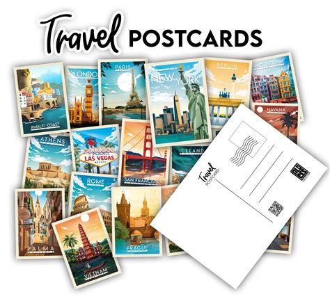 Travel Postcards World Postcards Postcard Print T Etsy
