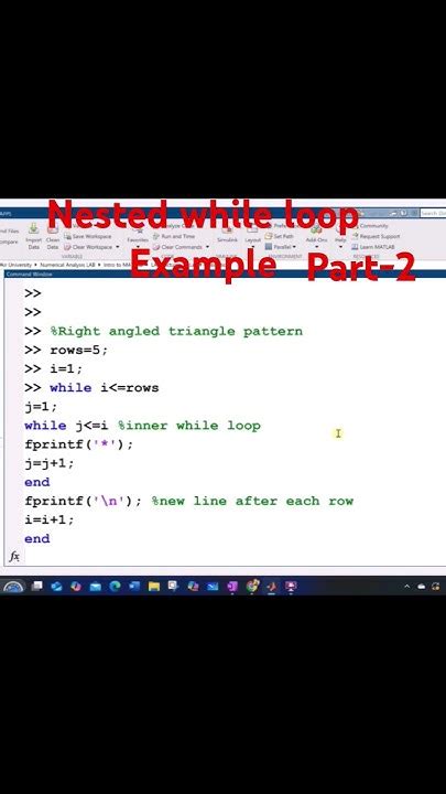Nested While Loop Example Part 2 Coding Programming Matlab Nestedloop Whileloop