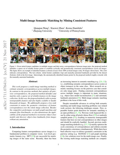 PDF Multi Image Semantic Matching By Mining Consistent Features