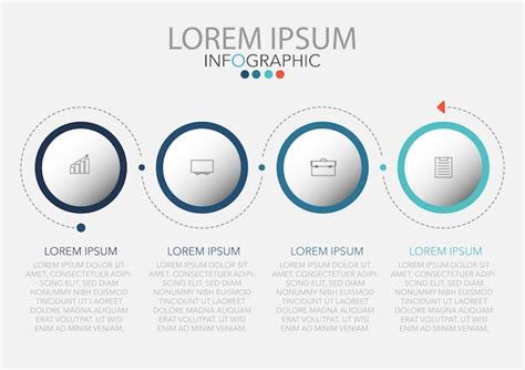 Premium Vector Infographic Template With Four Steps Or Options Workflow Process Diagram