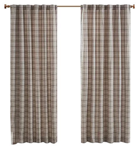 Madison Park Salford Plaid Rod Pocket And Back Tab Light Filtering 1 Window Curtain Panel