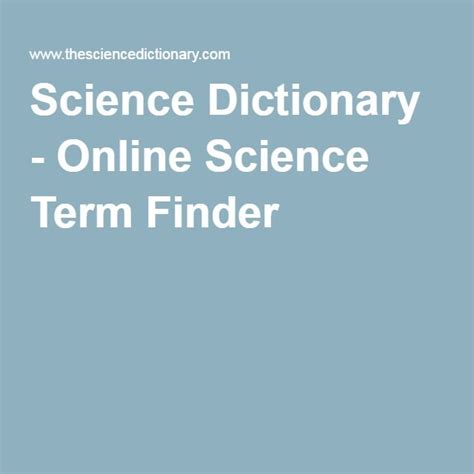 Online Science Term Finder Online Science Science Fast Facts