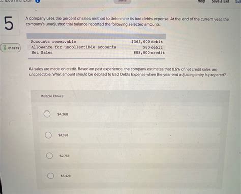 solved help save and exit sut 5 a company uses the percent of