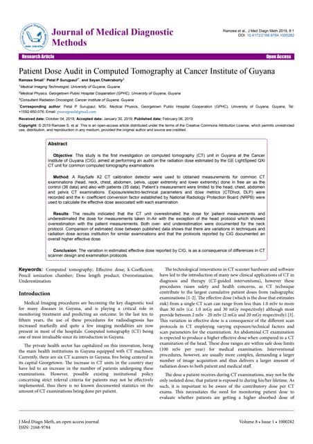 Quality Assurance Programme In Computed Tomography Pptx Medical