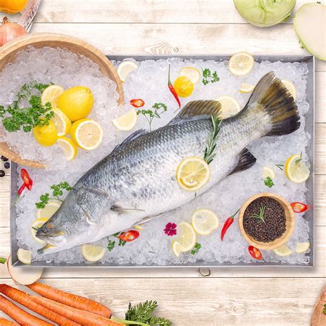 Seabass Whole Clean Net 800gm 1kg Shinn Grocer