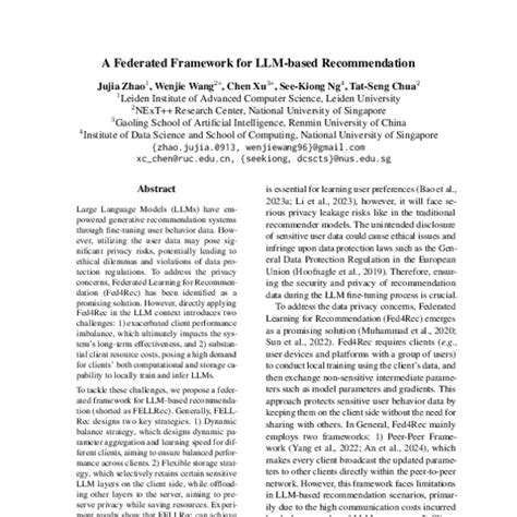 A Federated Framework For Llm Based Recommendation Acl Anthology