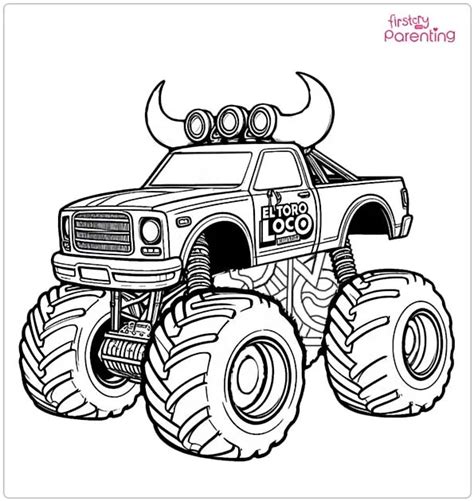 Toro Loco Monster Truck Coloring Page