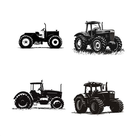Premium Vector Tractor Silhouette Vector Black Agriculture Farming