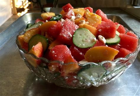 Fruit Salad With Peaches And Watermelon Simple Nourished Living