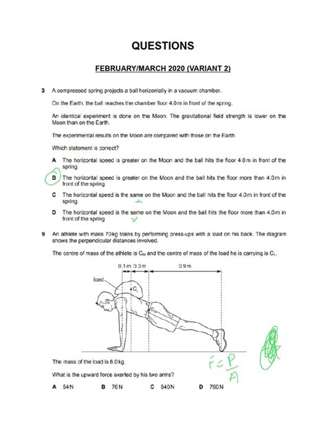 Physics 0625 2020 Paper 2 Questions Pdf