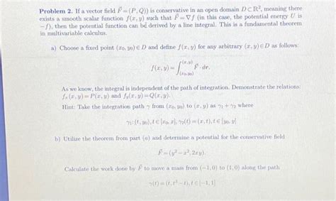solved problem 2 if a vector field f p q is