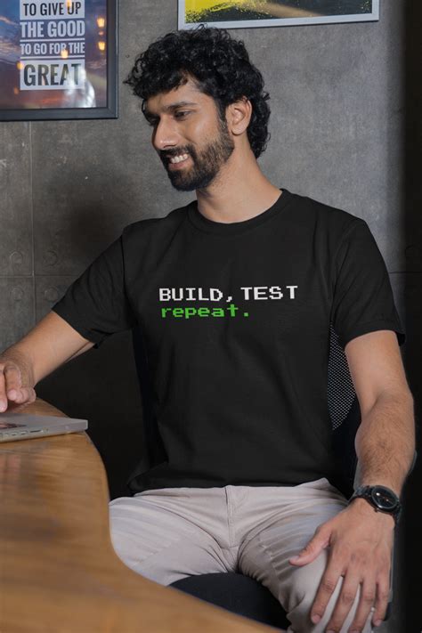 Build Test Repeat Black Tshirt Flatheads