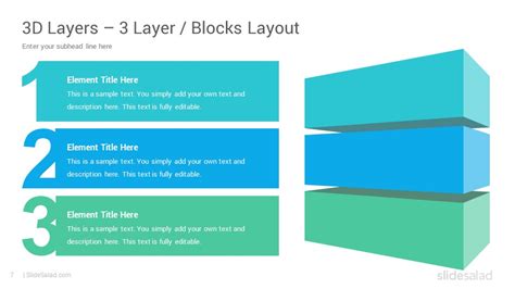 D Layers Blocks Google Slides Template Diagrams SlideSalad