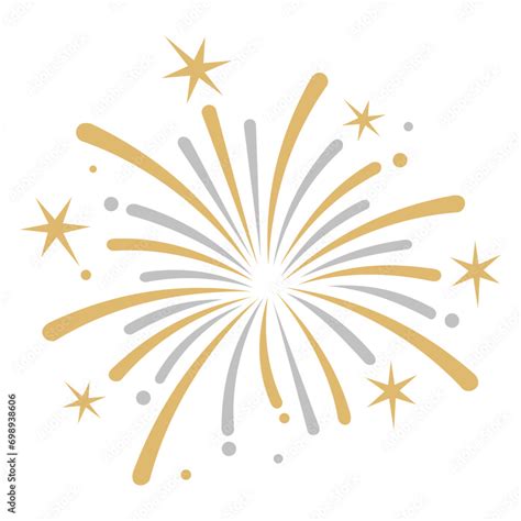 Fireworks Clipart No Background Golden Isolated On White New Years