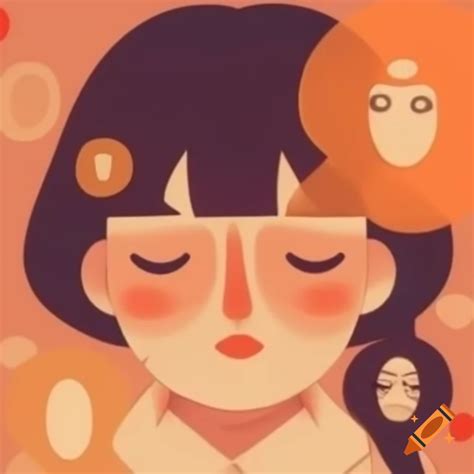 Anime Style Character Designed For Mental Health Featuring Comforting