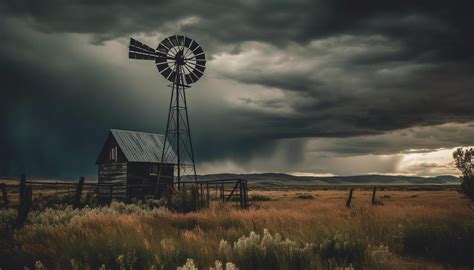 Rustic Windmill Generates Alternative Energy On Abandoned Ranch In Alberta Generated By Ai