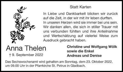 Traueranzeigen Von Anna Thelen Aachen Gedenkt