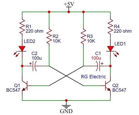 Simple Bc547 Led Flip Flop Circuit — Rg Electrics Simple Bc547 Led Flip Flop Circuit — Rg Electrics
