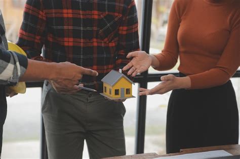 Premium Photo Engineer Teamwork Meeting Drawing Working On Blueprint Meeting For Project