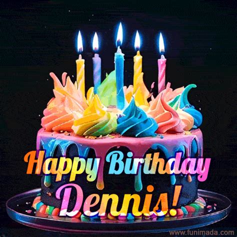 Happy Birthday Dennis Rainbow Cake  Download On
