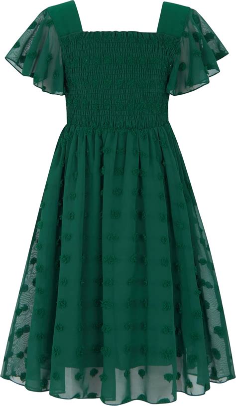 Summer Flower Swiss Polka Dot Dresses For Age 13 14 Teen