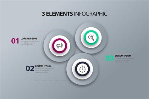 Premium Vector 3 Circular Elements Data Visualization Process