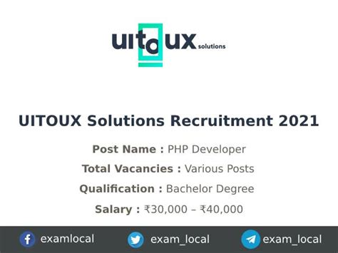 Uitoux Solutions Recruitment 2021 Various Php Developer Jobs
