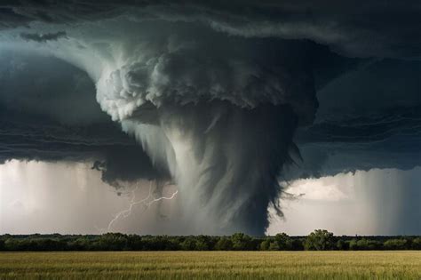 Default Tornado With Atmospheric Clouds Premium Ai Generated Image