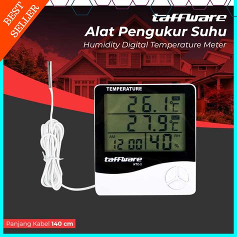 Alat Pengukur Suhu Humidity Digital Temperature Meter Clock Alat