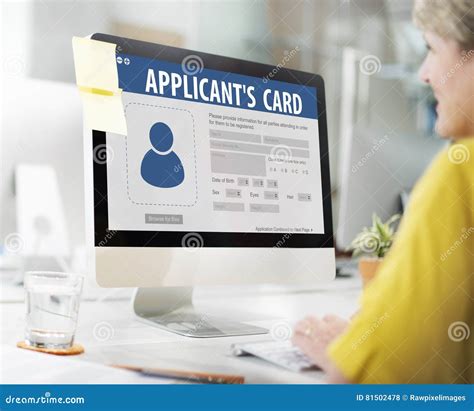 Applicant`s Card Membership Identification Data Information Regi Stock