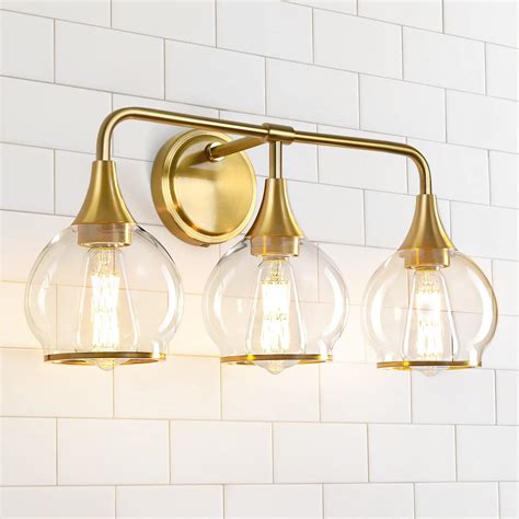 Hahzt Gold Bathroom Vanity Light 3 Lights Bathroom Light Fixtures Over