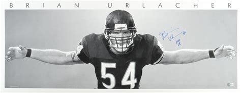 Brian Urlacher Signed Bears 15 75x40 Poster Inscribed Hof 18 Beckett