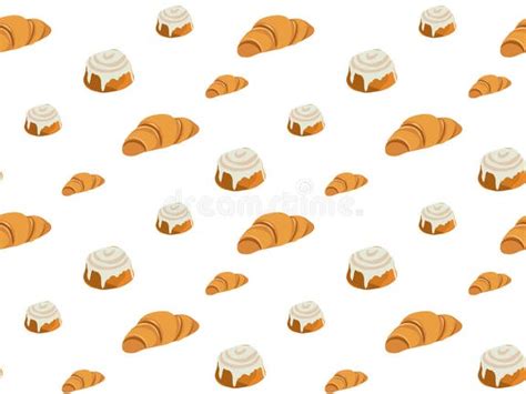 Bakery Seamless Pattern Of Croissants Doughnut Bakery Shop Backdrop