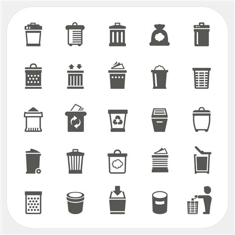 Trash Icons Set 13384759 Vector Art At Vecteezy