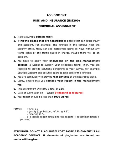 Assignment Ins200 Covid Assignment Risk And Insurance Ins200