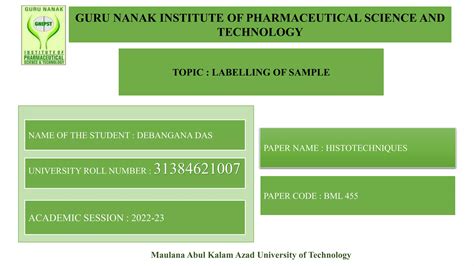 Labelling Of Samples Pptx