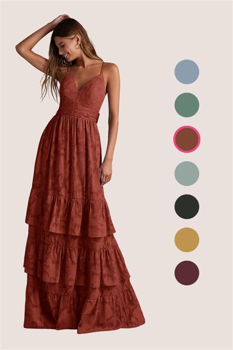 Azazie A Line Princess V Neck Floor Length Floral Burnout Bridesmaid
