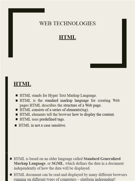 Web Technologies Pdf Html Html Element