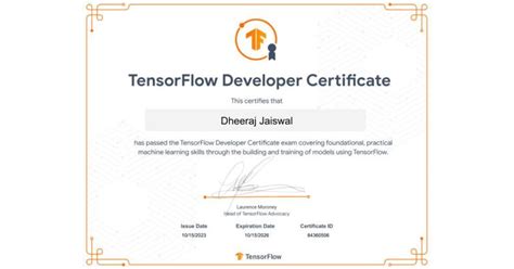 Dheeraj J On Linkedin Tensorflow Developer Certificate • Dheeraj