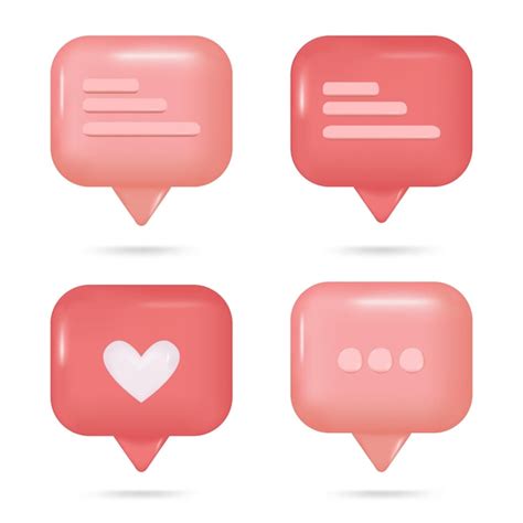 Premium Vector Cute Realistic 3d Chat Vector Collection